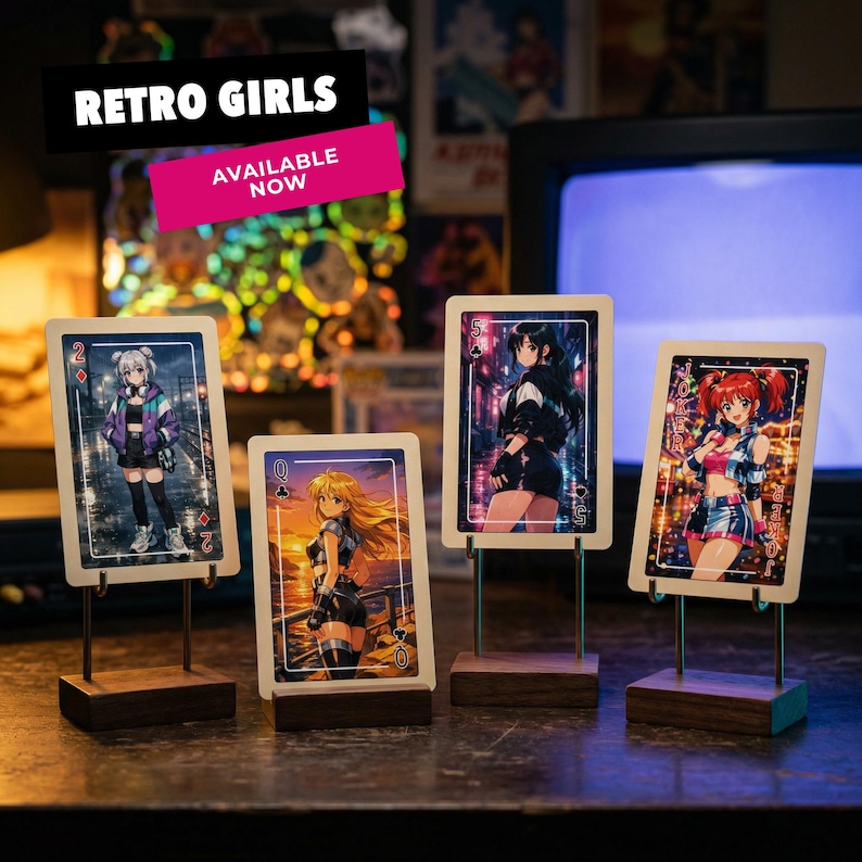 90's Retro Anime Girls Playing Cards | 54-card Limited Edition Deck ...