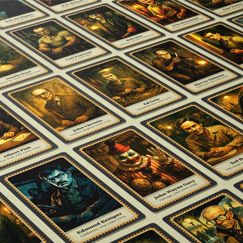 Serial Killer Cards | 40-card Illustrated Criminal Minds History Deck ...