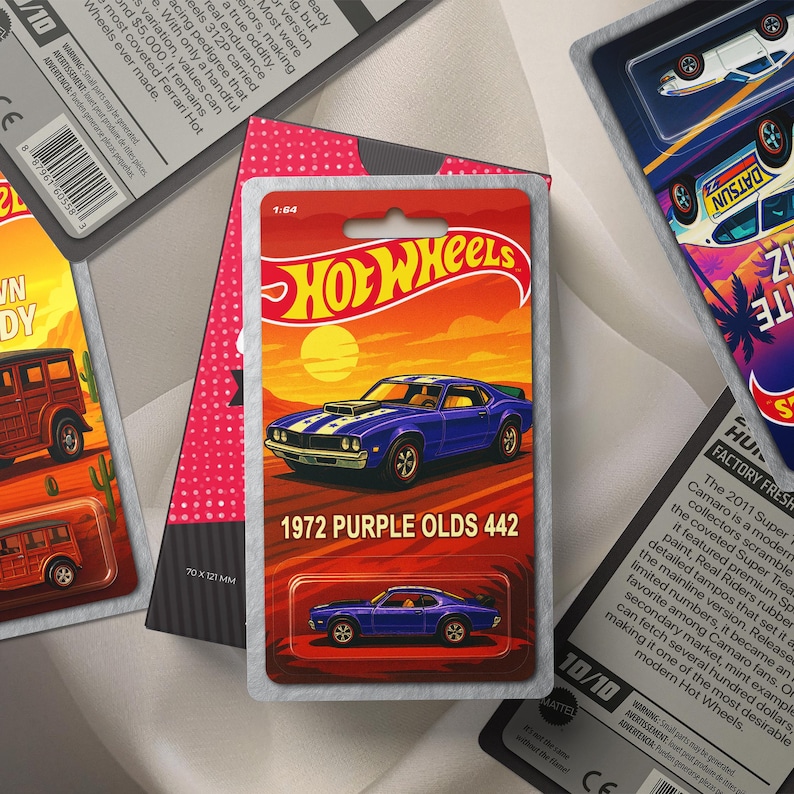 Diecast Cars Collector Cards - Illustrated Vintage Toy Car Deck - Etsy