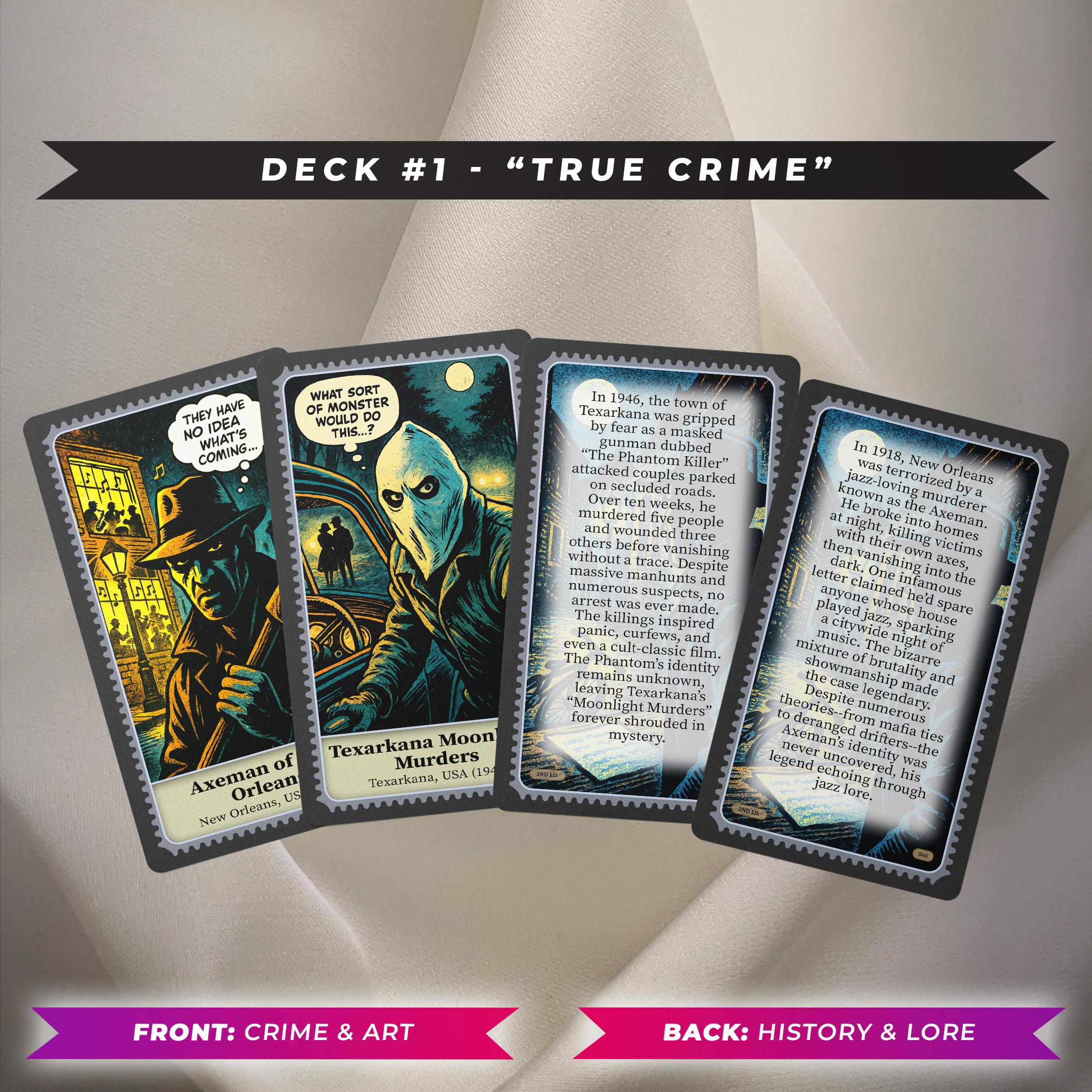 True Crime, Mystery & Criminal Cards | 40-card Illustrated Cases Deck ...