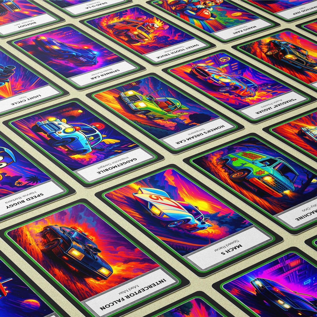 Pop Culture Car Trading Cards | Illustrated History of Iconic Movies ...