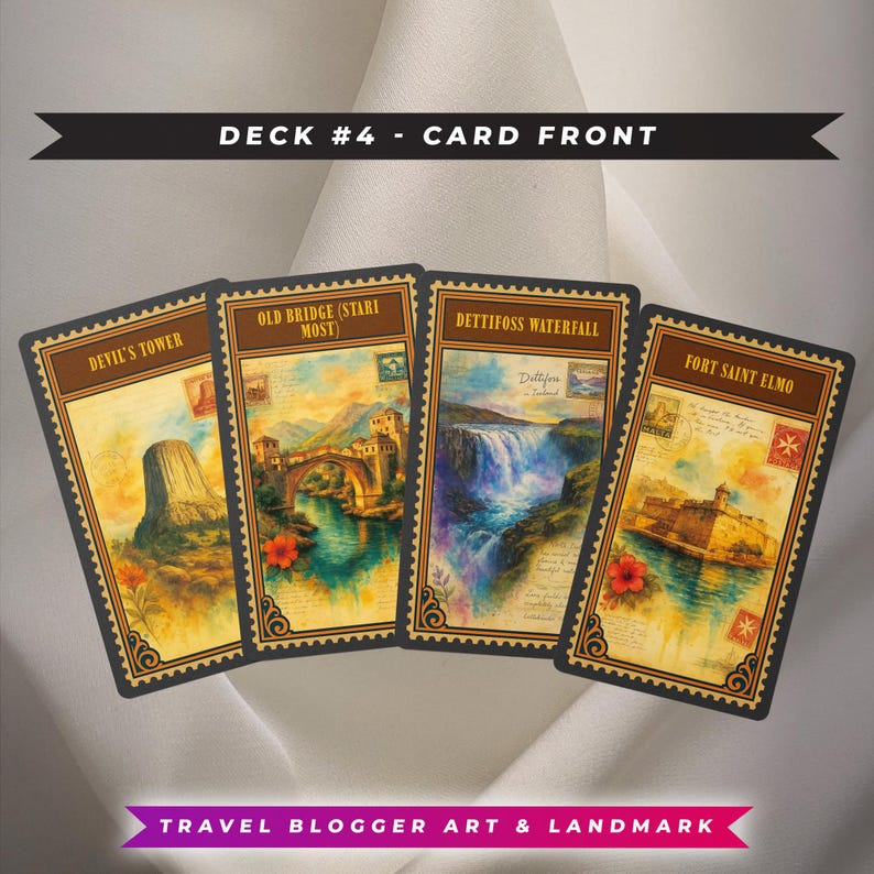 Travel Guide Adventure Cards | Illustrated World Landmarks & Fun Facts ...
