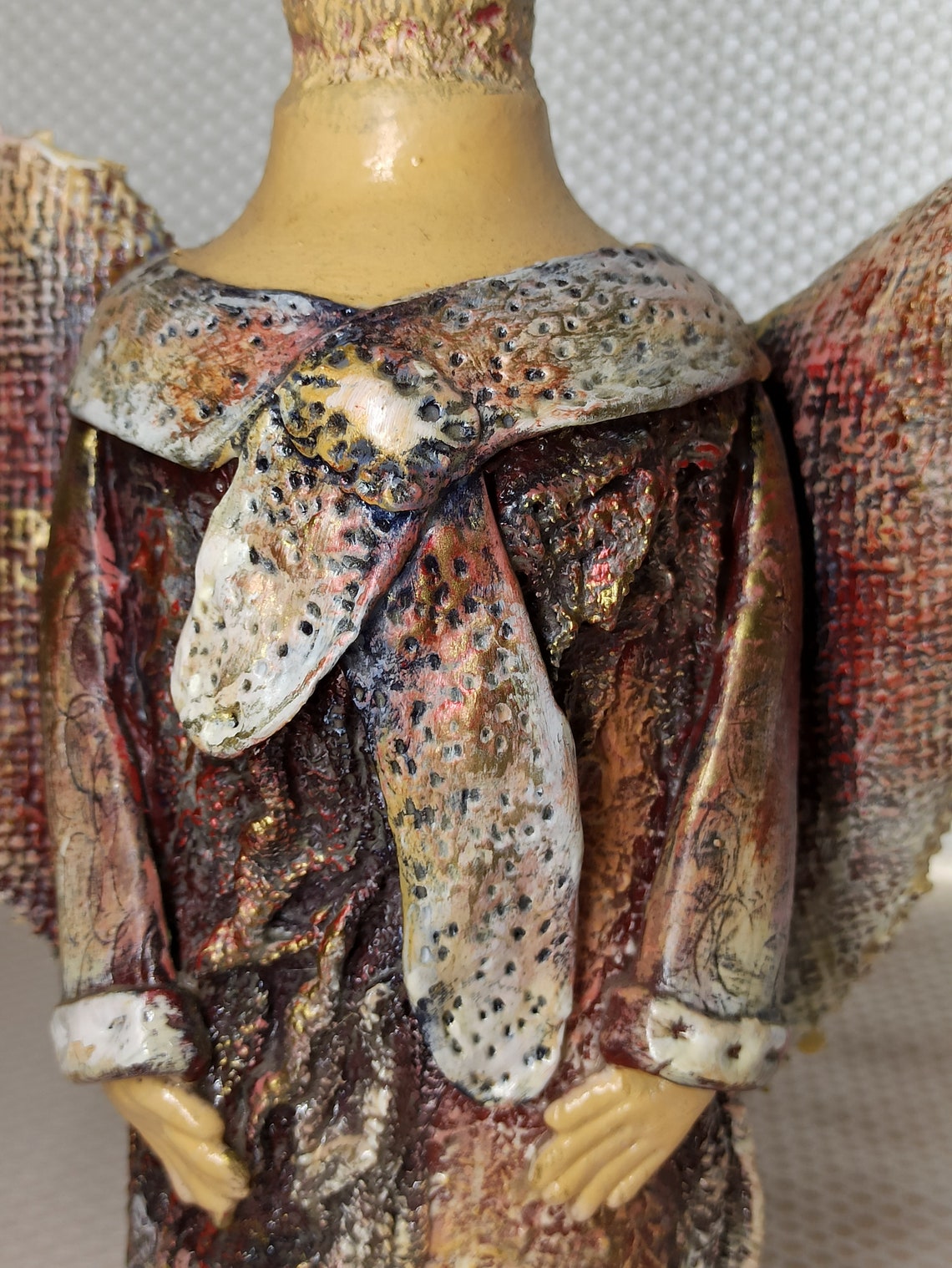 Wine bottle art angel statue decorated bottle upcycled wine | Etsy