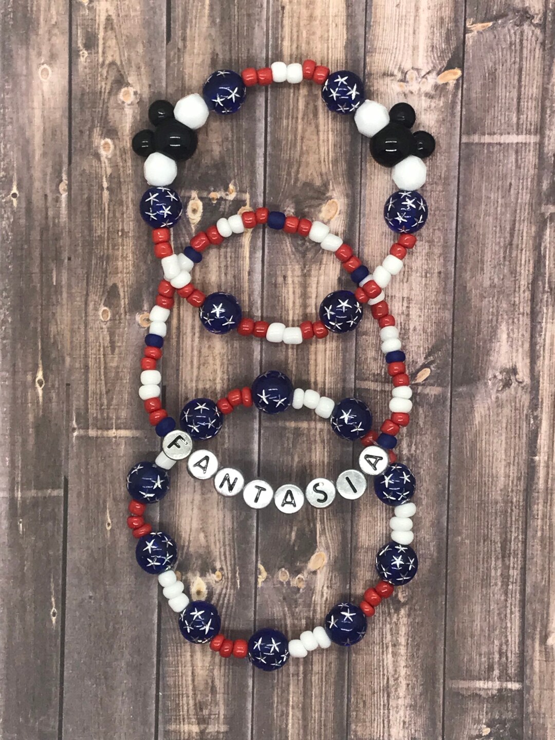 Disney Fantasia Inspired Bracelet Stack, Sorcerer Mickey Bracelet Stack ...