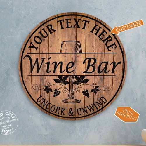 Wine Bar Sign Custom Wine Sign for Home Bar Decor Personalized - Etsy