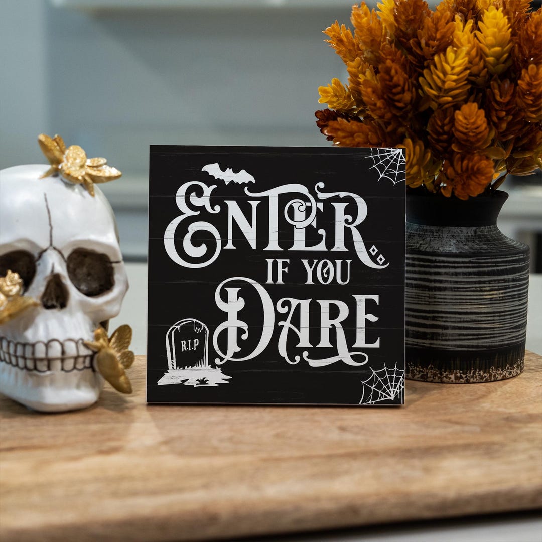 Enter If You Dare Sign, Seasonal Gifts, Wood Signs, Halloween Decor ...