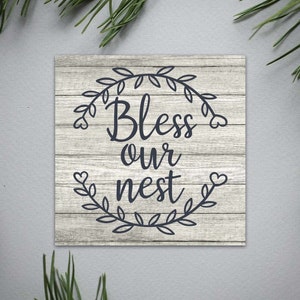 Bless Our Nest Rustic Farmhouse Style White Wood Sign Wall - Etsy