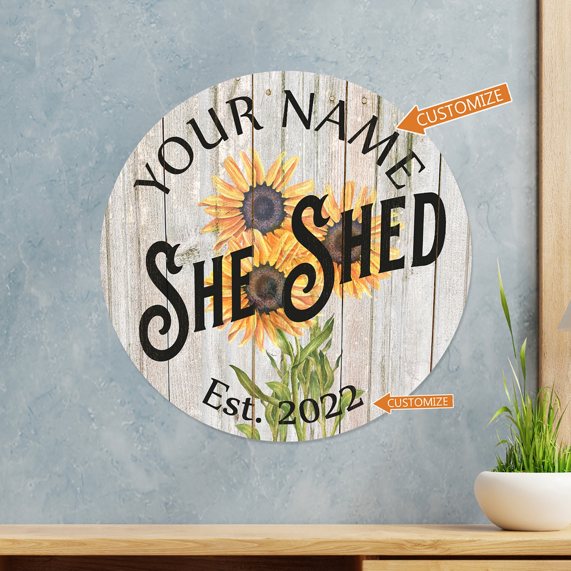 Personalized She Shed Sign She Shed Decor Gift for Her Garden Signs ...