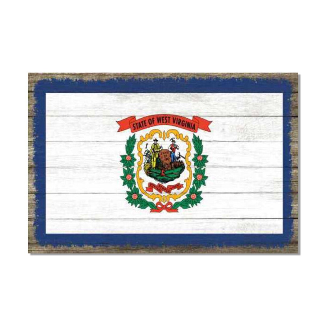 West Virginia State Flag Wood Sign Rustic Wall Décor Gift - Etsy