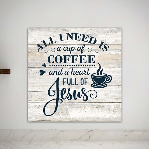 Coffee and Jesus Rustic Looking Inspiration Faith Wood Sign - Etsy