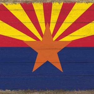 Arizona State Flag Wood Sign Rustic Wall Décor Gift 12x18 - Etsy
