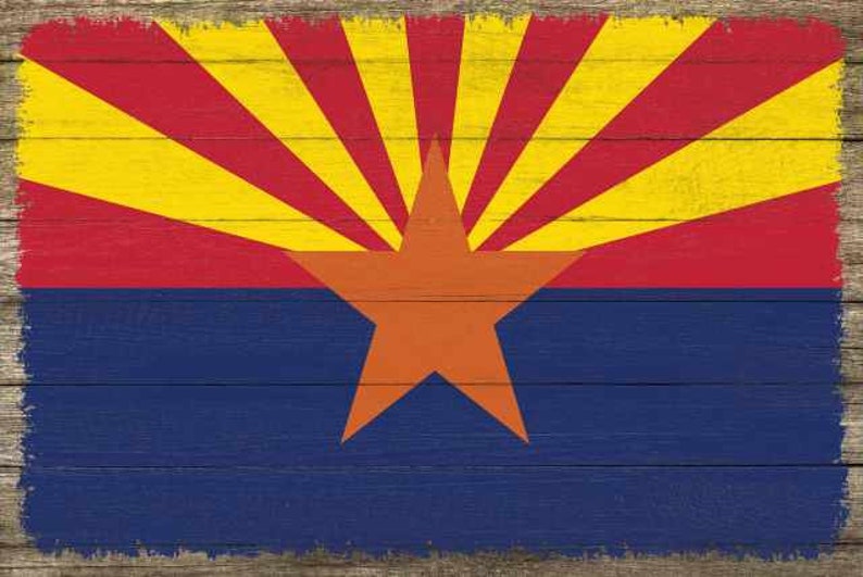 Arizona State Flag Wood Sign Rustic Wall Décor Gift 12x18 - Etsy