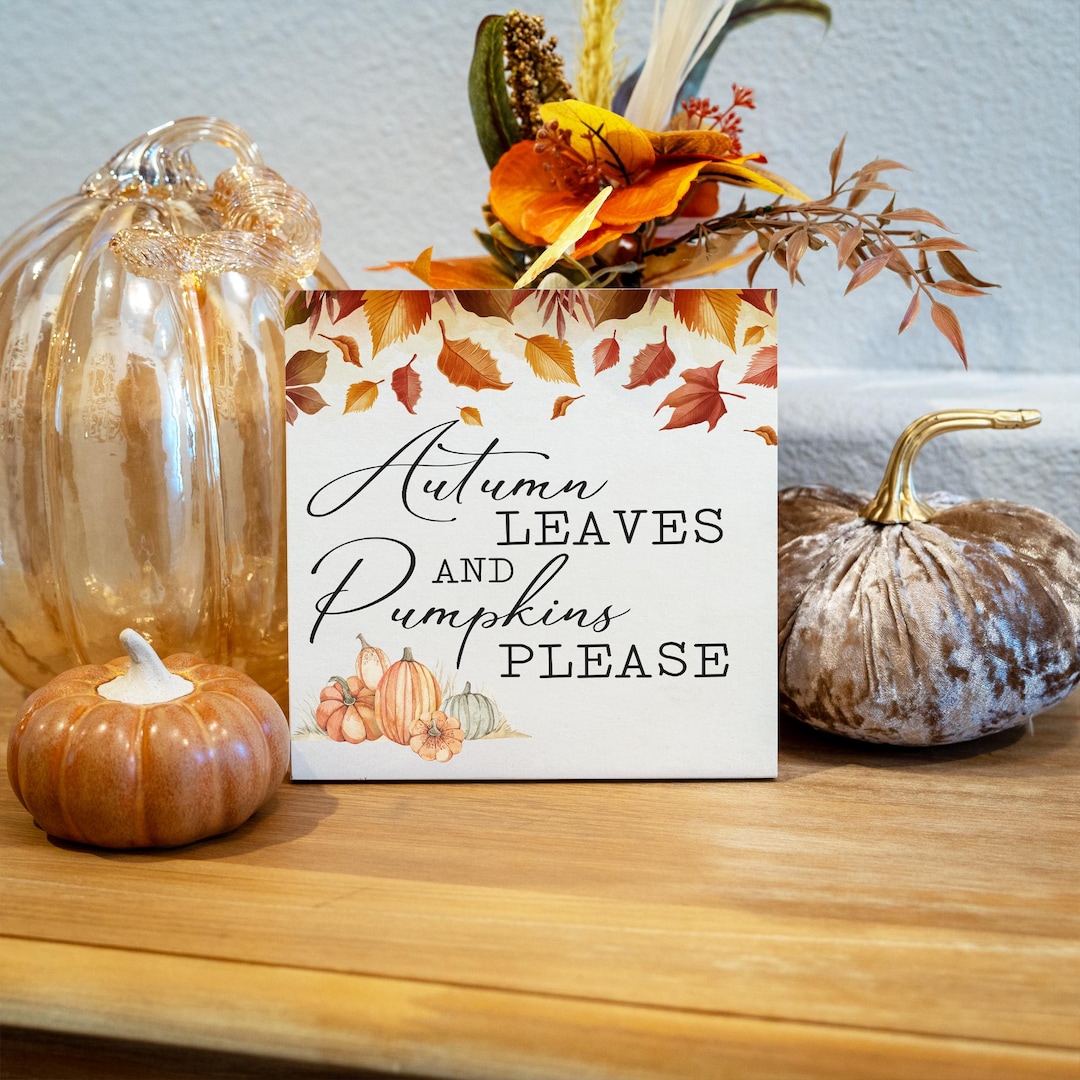 Fall Leaves Sign, Seasonal Decor, Fall Sign, Wood Sign, Fall Home Decor ...