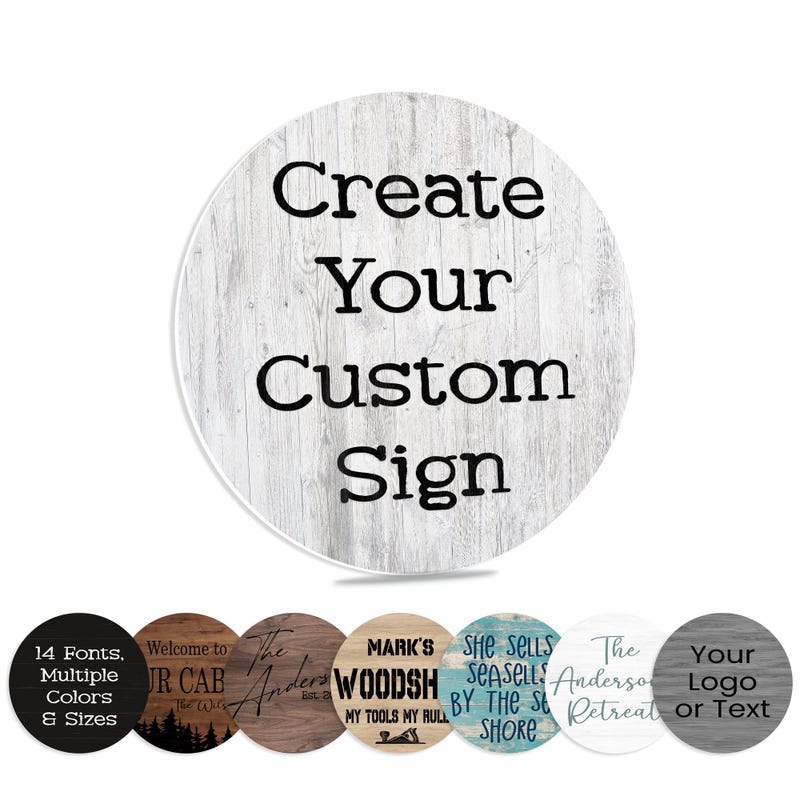 Round Wood Sign - Etsy