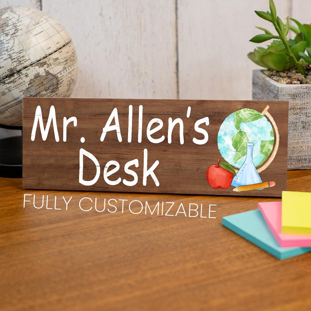 Teacher Gift, Personalize Teacher Gift, Custom Name Sign, Desk Decor ...