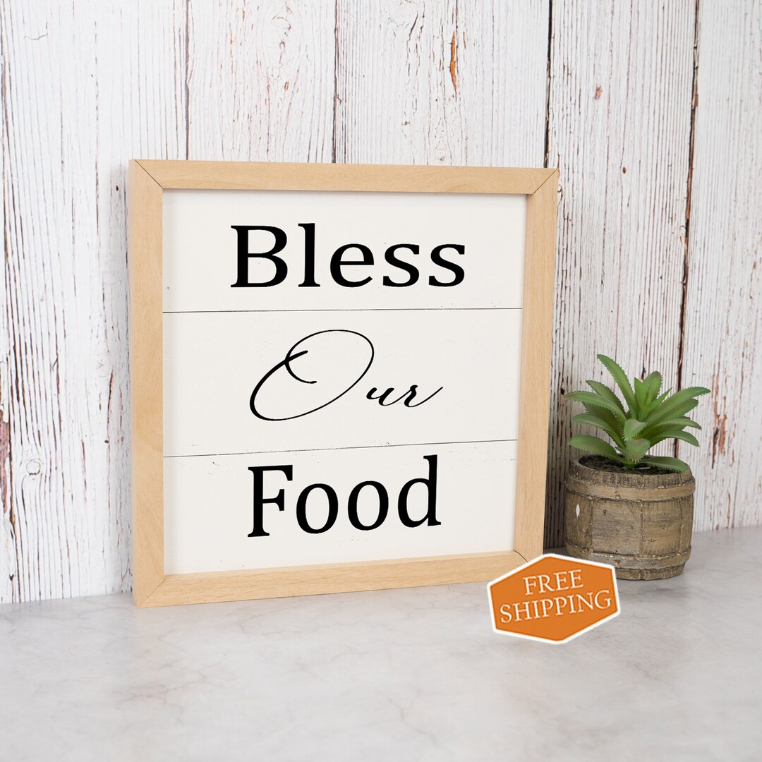 Bless Our Food Sign Dining Room Decor Wood Framed Signs - Etsy