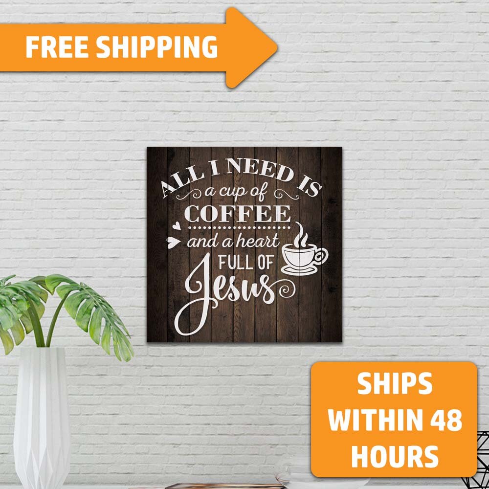 Coffee and Jesus Rustic Looking Inspiration Faith Wood Sign - Etsy