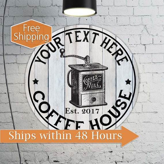 Your Name Personalized Coffee House Farmhouse Rustic Style | Etsy