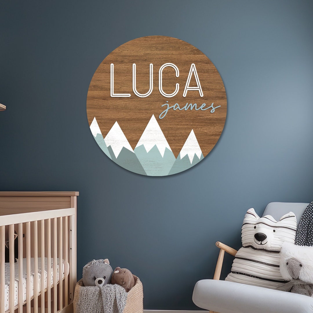 Mountain Nursery Name Sign, Personalized Baby Room Decor - Etsy
