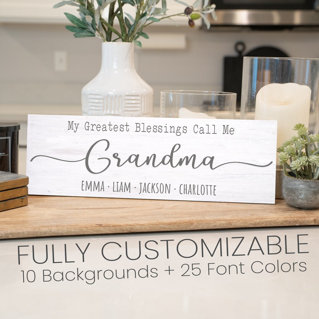 Grandma Sign, Mothers Day Gift for Grandma, Personalized Grandma Sign ...