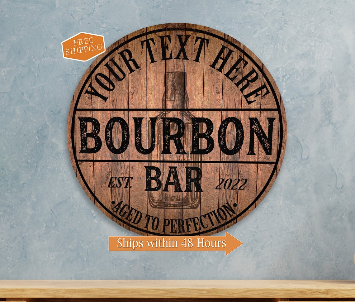Personalized Bourbon Bar Sign Wood Sign Home Bar Decor Bar - Etsy UK