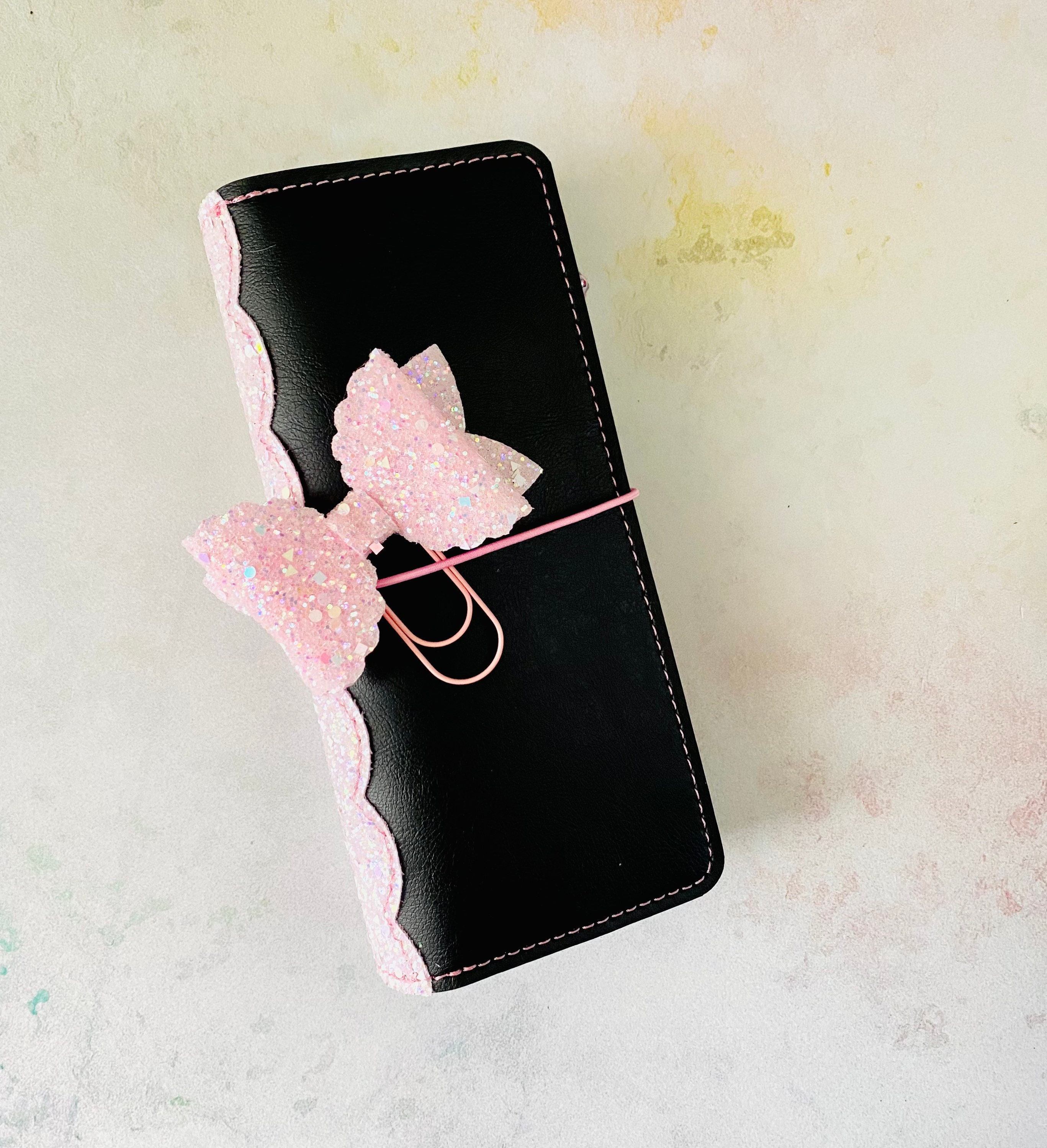 Black and Pink Handmade Planner Cover. Handmade Faux Leather - Etsy