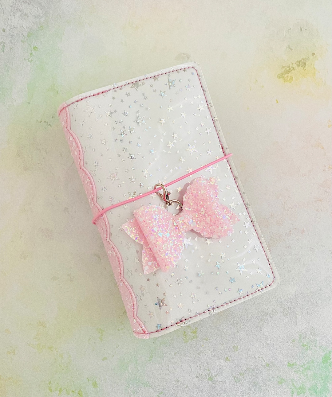 Handmade Pink and White Planner Cover. Faux Leather Planner Cover ...