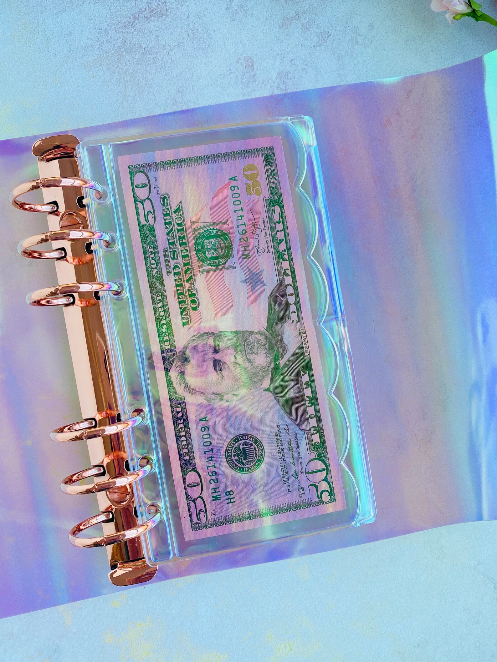 Handmade Holographic Jelly Binder With Cash Envelope. Personal Size ...