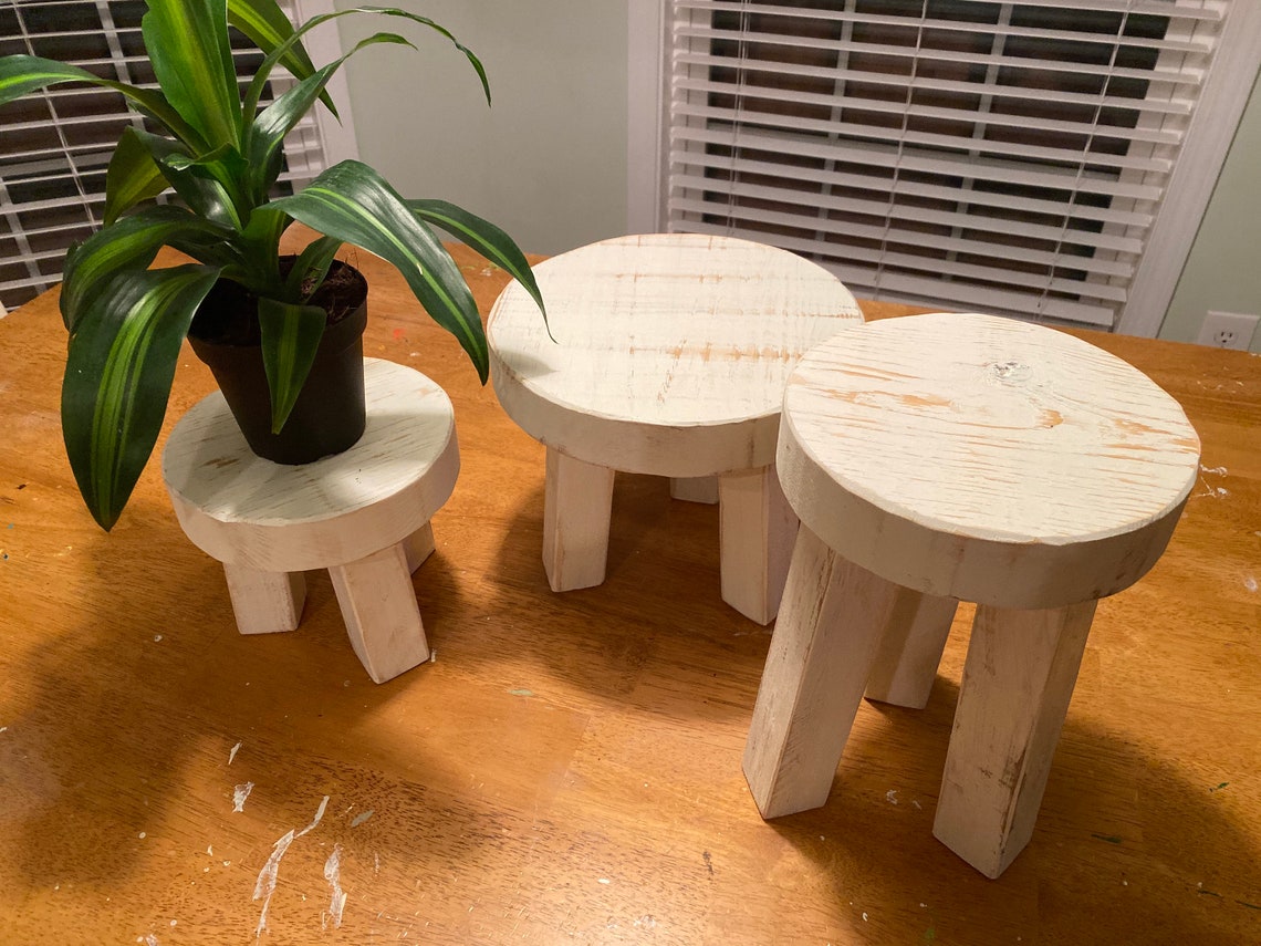 Plant Stand Set / Plant Stools / Milking Stool Set / Primitive - Etsy