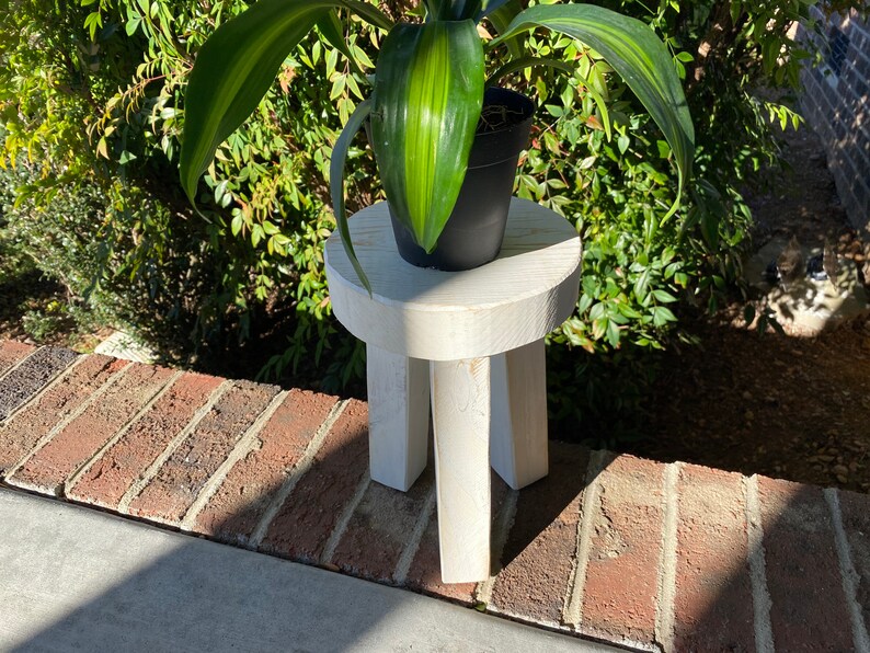 Rustic Plant Stand / Plant Stool / Milking Stool Set / - Etsy