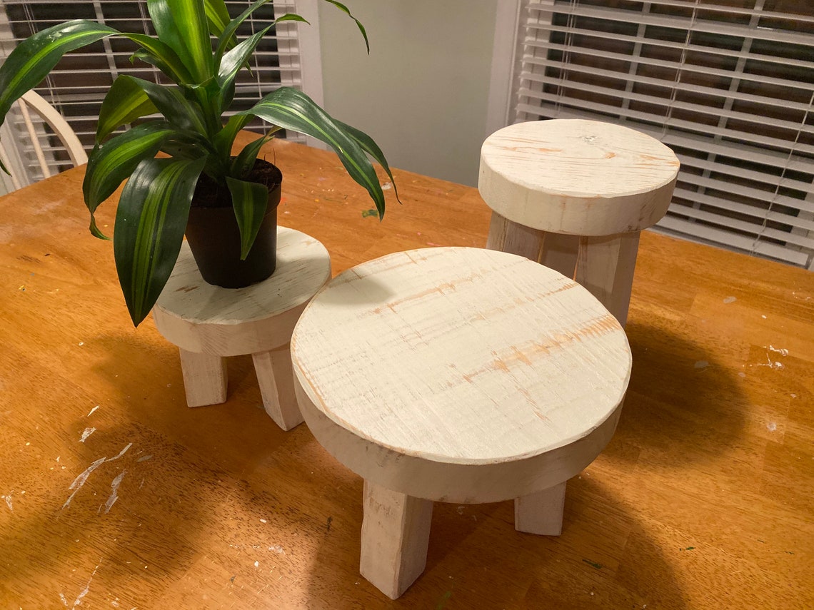 Plant Stand Set / Plant Stools / Milking Stool Set / Primitive Stool ...