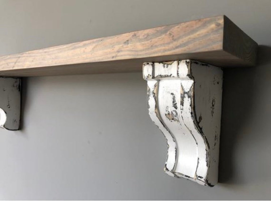Large Shelf With Corbels / Farmhouse Shelf / Country Shelf / Shelf With ...