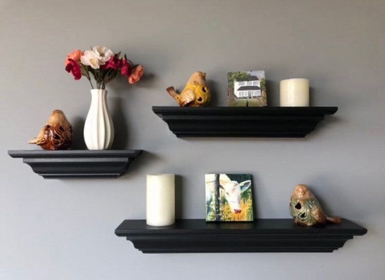 3 Piece Shelf Set / Crown Moulding Shelves / Classic Shelves / - Etsy