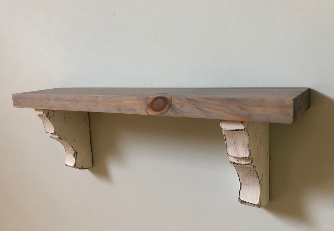 Farmhouse Corbel Shelf / Rustic Shelf with Corbels / Kitchen | Etsy