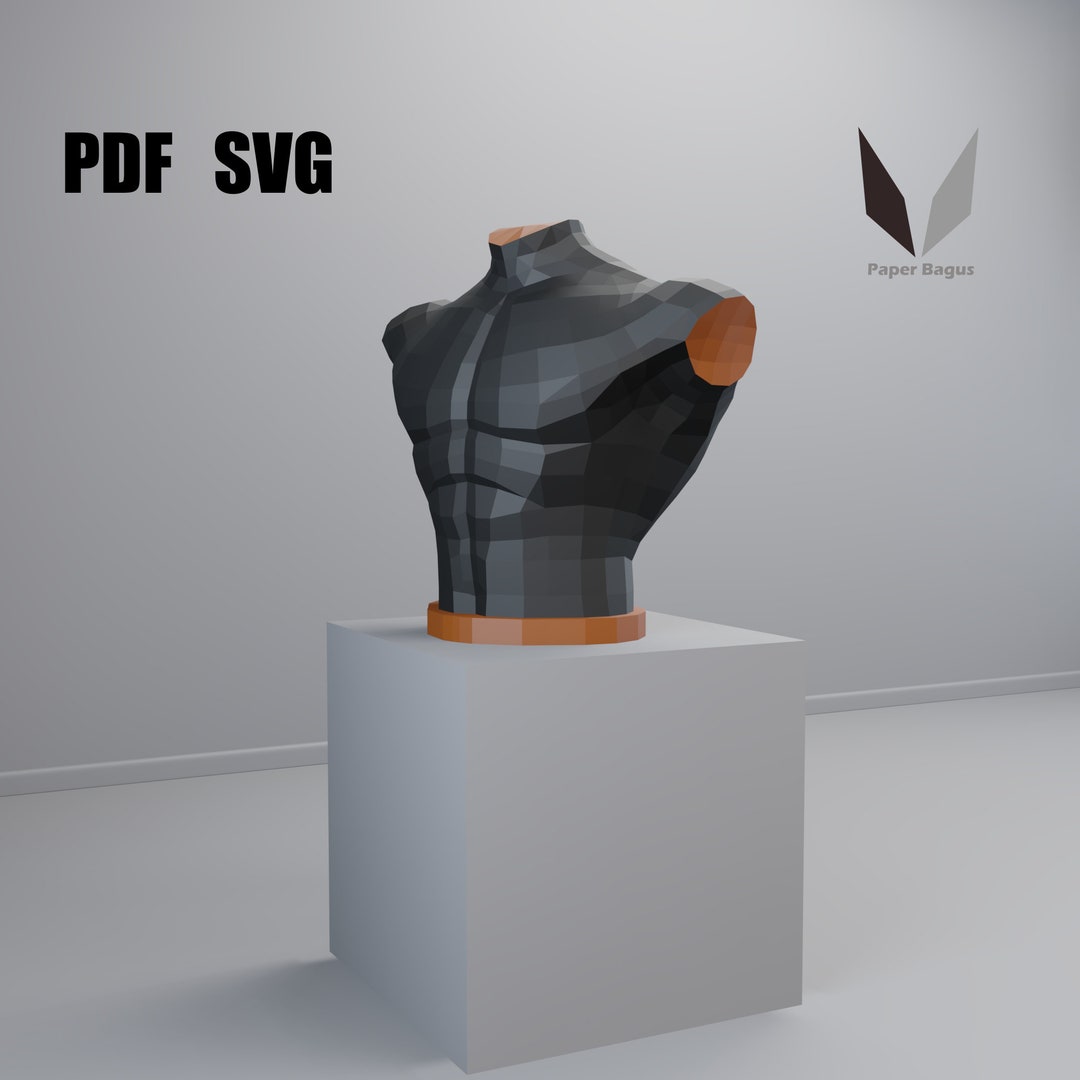 Male Torso 3D Papercraft | DIY Paper Sculpture | Paper Model Pattern ...