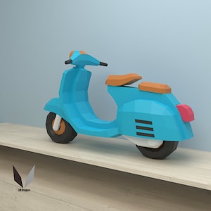 Scooter 3D Papercraft: Low Poly Paper Model (PDF Pattern) - Etsy