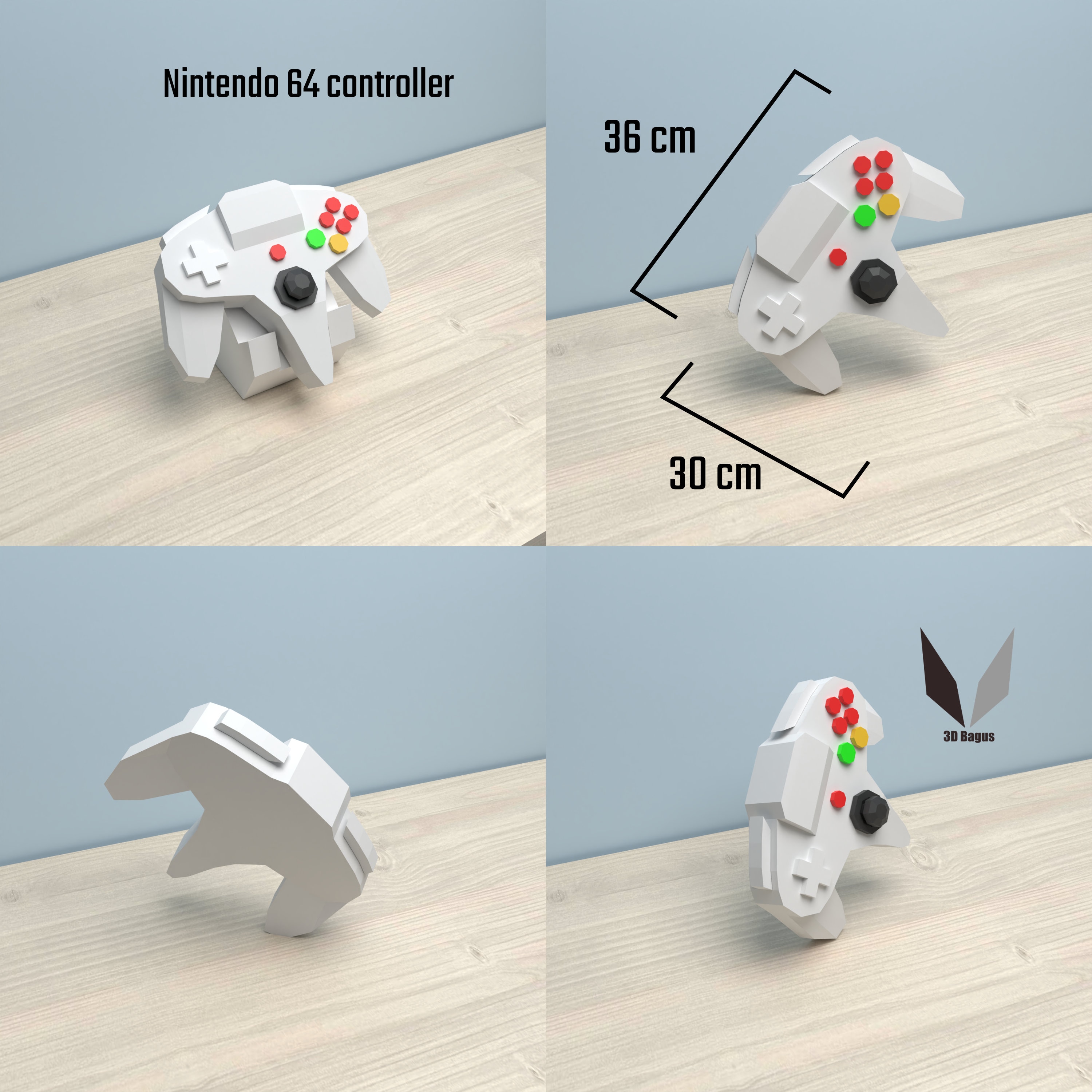 DIY Game Controller Bundle Papercraft: Low Poly Paper Model (PDF ...