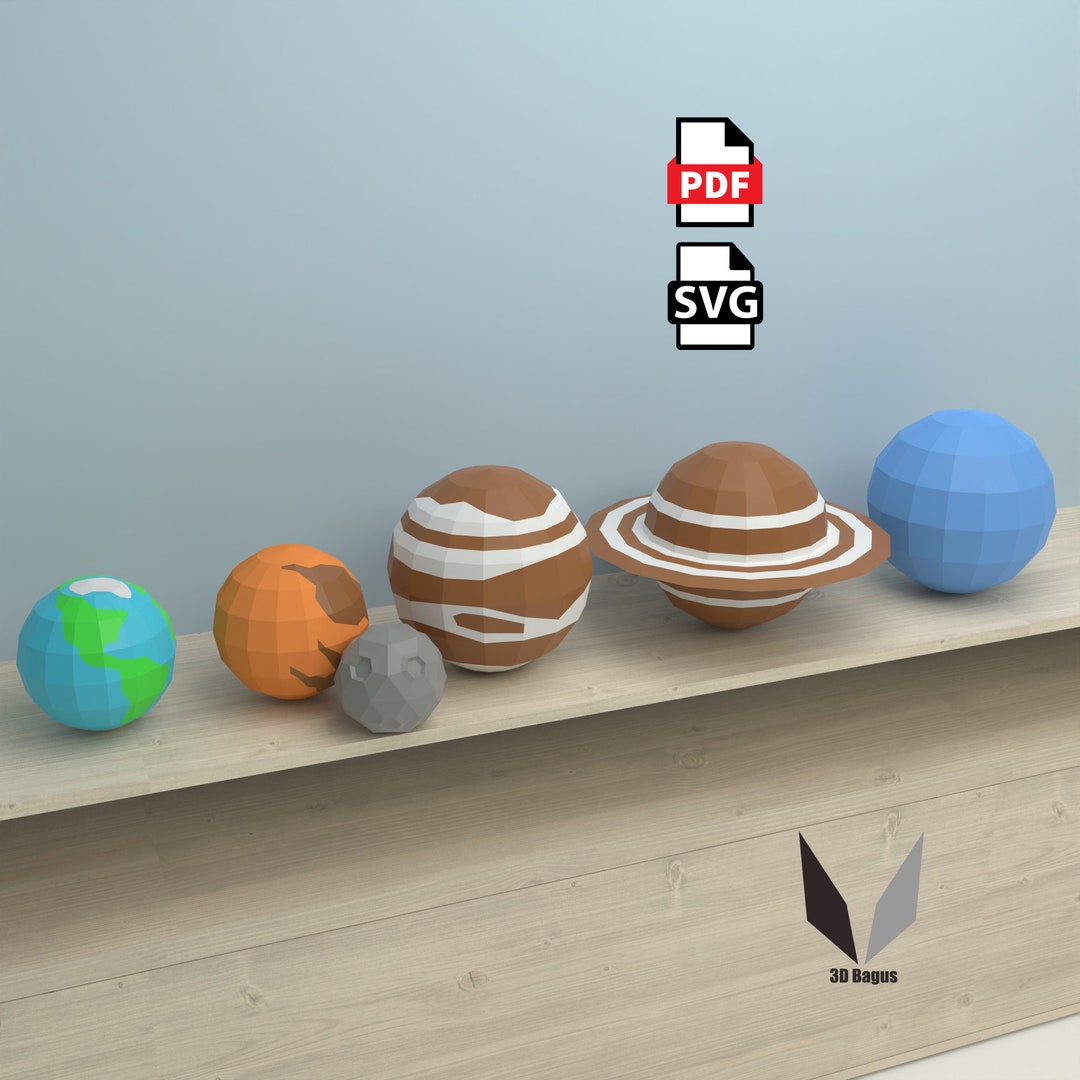 Planet Bundle 3D Papercraft | DIY Paper Sculpture | Paper Model Pattern ...