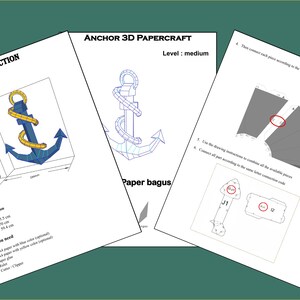 Anchor 3D Papercraft | DIY Paper Sculpture | Paper Model Pattern | Do ...