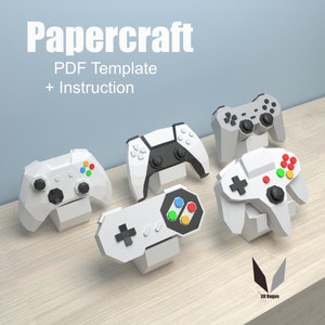 DIY Game Controller Bundle Papercraft: Low Poly Paper Model (PDF ...