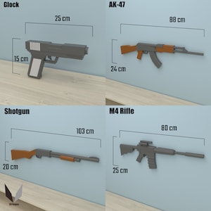 Military Weapons Bundle 3D Papercraft | DIY Paper Sculpture | Paper ...