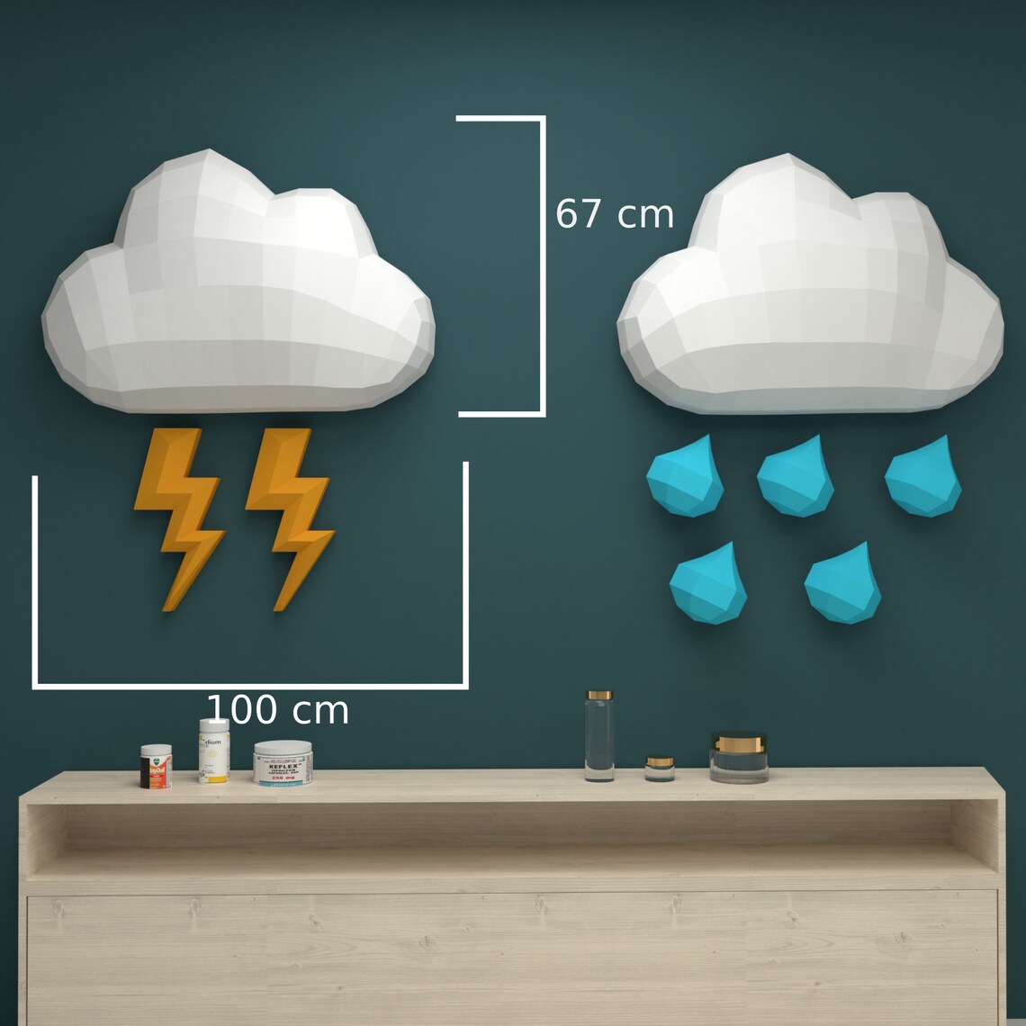 Weather 3D Papercraft DIY Paper Sculpture Paper Model - Etsy