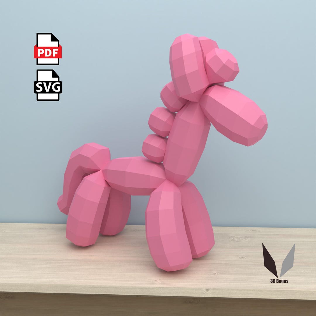 Balloon Horse 3D Papercraft | DIY Paper Sculpture | Paper Model Pattern | Do It Yourself | Low ...