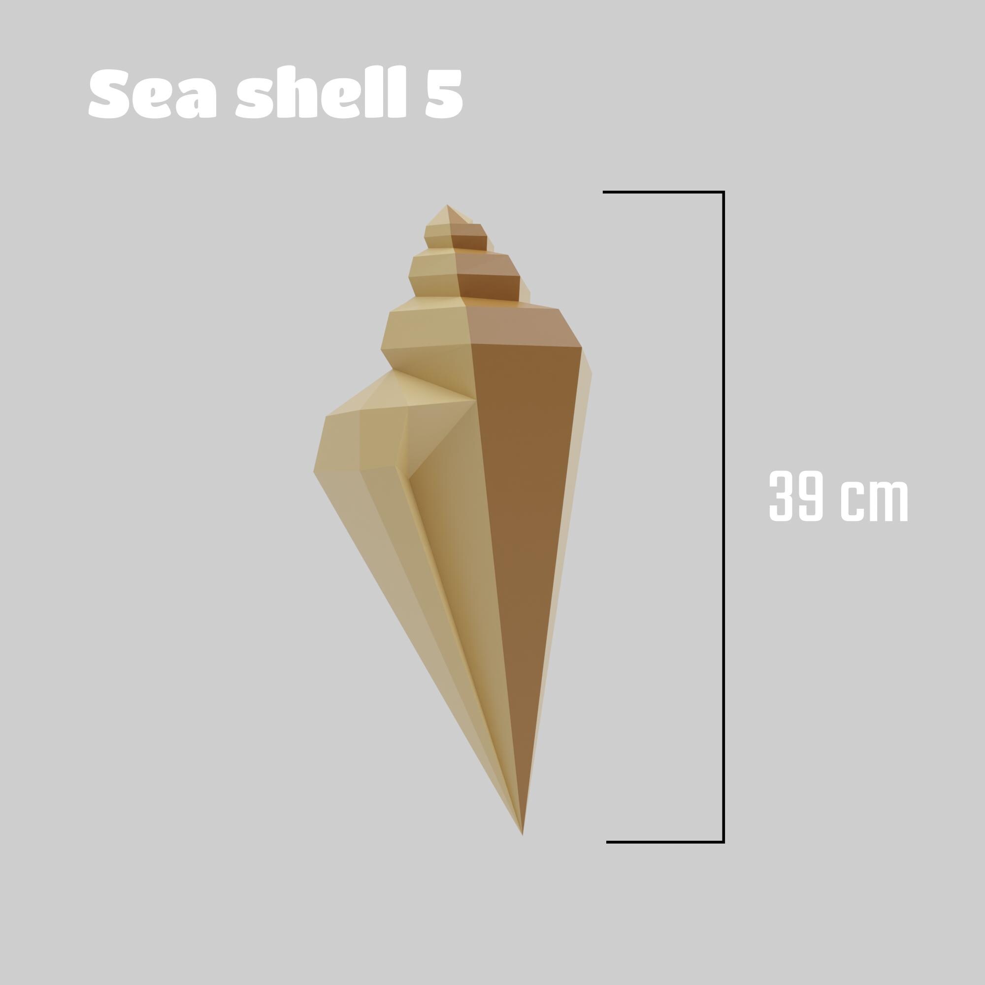 Seashell Papercraft Bundle: 3D Low Poly DIY Sculpture (PDF Pattern) - Etsy