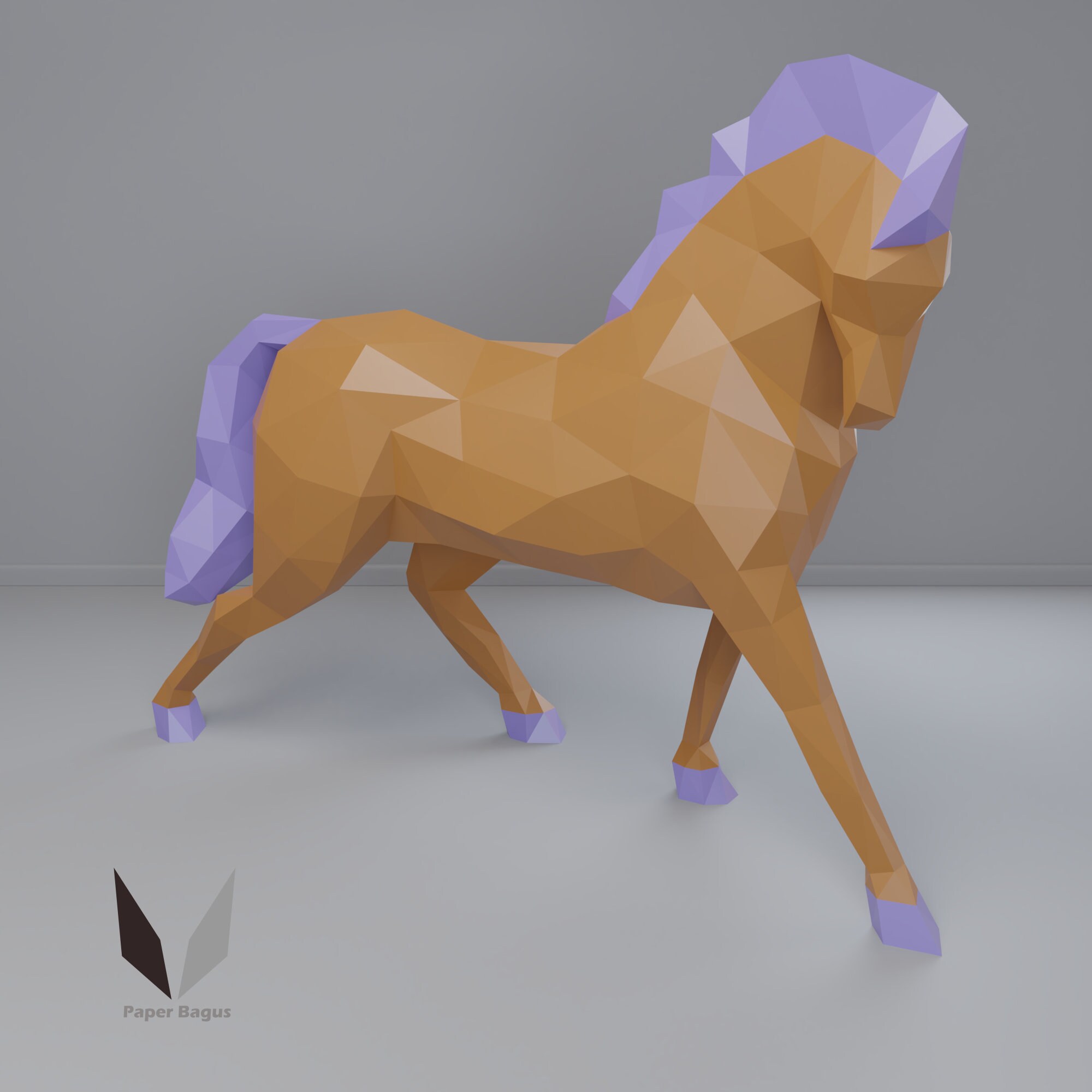 Horse XL 3D papercraft DIY paper sculpture Paper model | Etsy