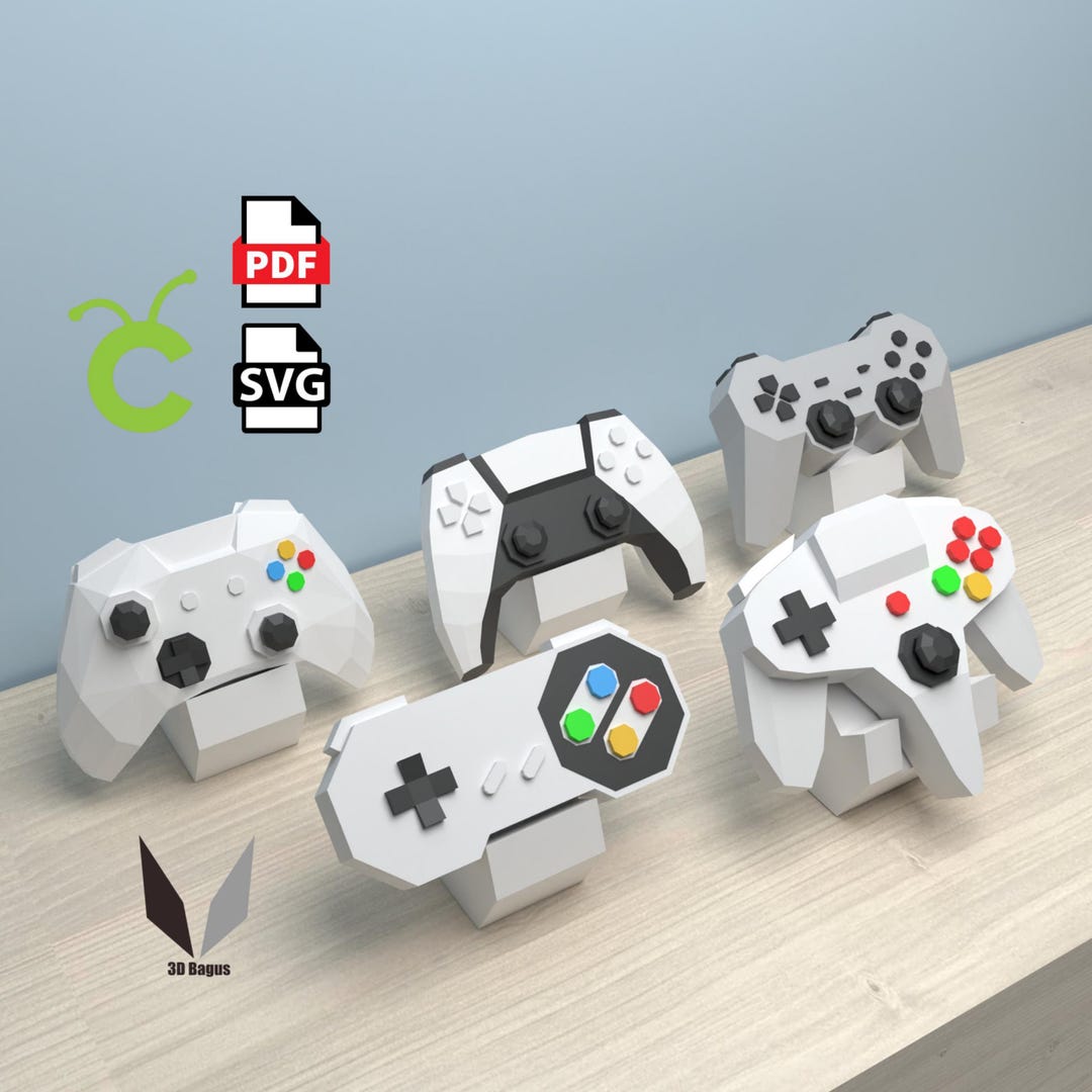 DIY Game Controller Bundle Papercraft: Low Poly Paper Model (PDF ...