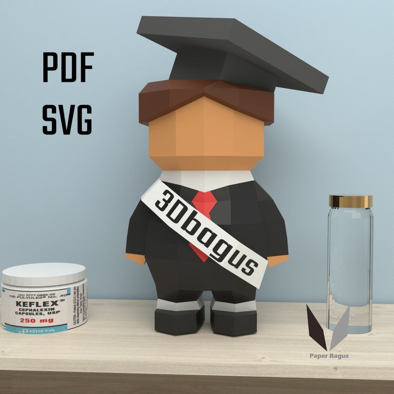 Graduation Boy 3D Papercraft DIY Paper Sculpture Paper - Etsy