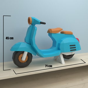 Scooter 3D Papercraft: Low Poly Paper Model (PDF Pattern) - Etsy