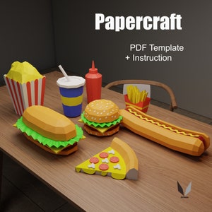 Junk Food Pack 3D Papercraft | DIY Paper Sculpture | Paper Model ...
