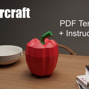 Bell Pepper 3D Papercraft | DIY Paper Sculpture | Paper Model Pattern ...